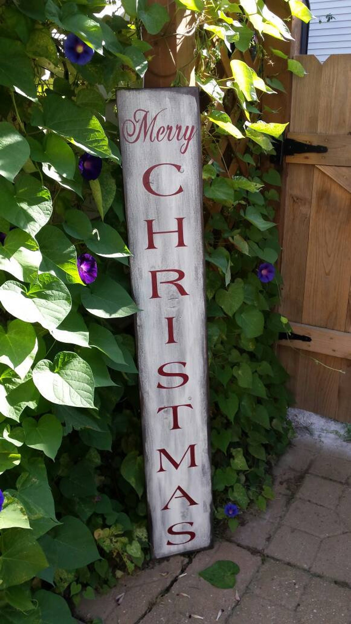 Merry Christmas Wood Porch Sign Rustic Reversible Entryway - Etsy