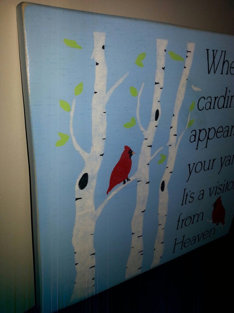 When a Cardinal Appears in Your Yard Distressed Wood Sign - Etsy