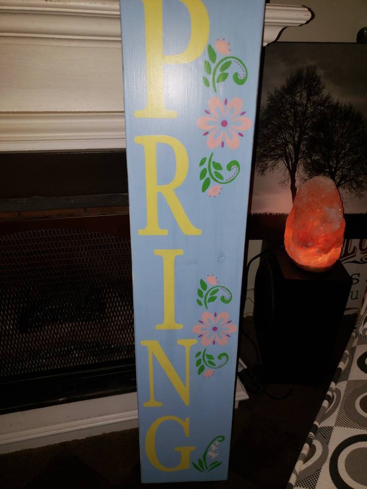 Spring Porch Sign Reversible Vertical Distressed Wood Sign | Etsy