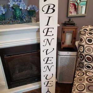 Bienvenue Porch Sign French Welcome Sign Distressed Wood Sign Rustic ...