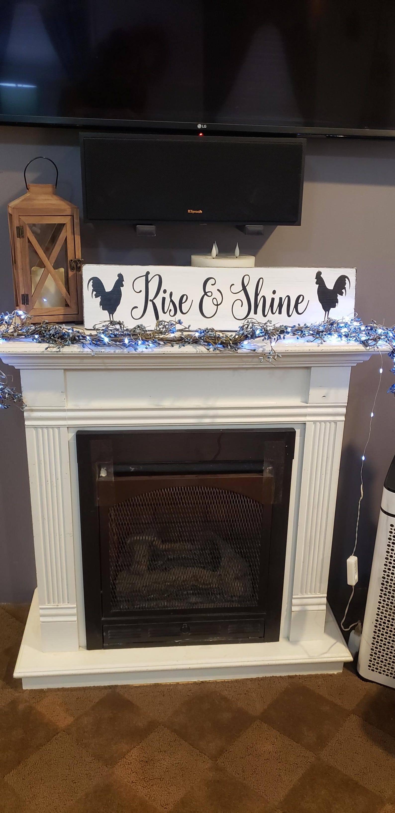 Rise & Shine Sign Rustic Distressed Wood Sign Wall Hanging Bedroom Sign ...