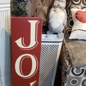 Joy Christmas Sign Distressed Wood Large Vertical Sign Rustic Sign ...