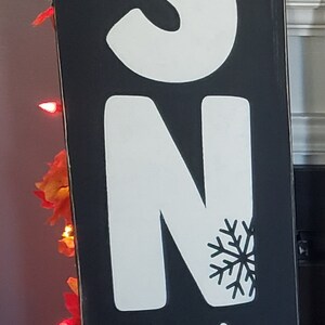 Let It Snow Sign Porch Sign Snowman Snowflake Decor Christmas Sign ...