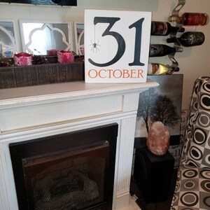 October 31 Sign Halloween Sign Rustic Distressed Wood Wall Hanging ...