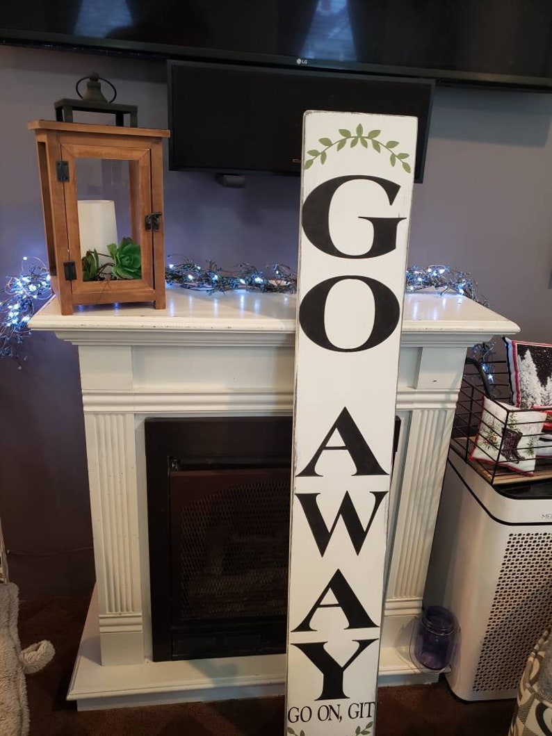 Go Away Sign Butterfly Porch Sign Unwelcome Sign Entryway Sign ...
