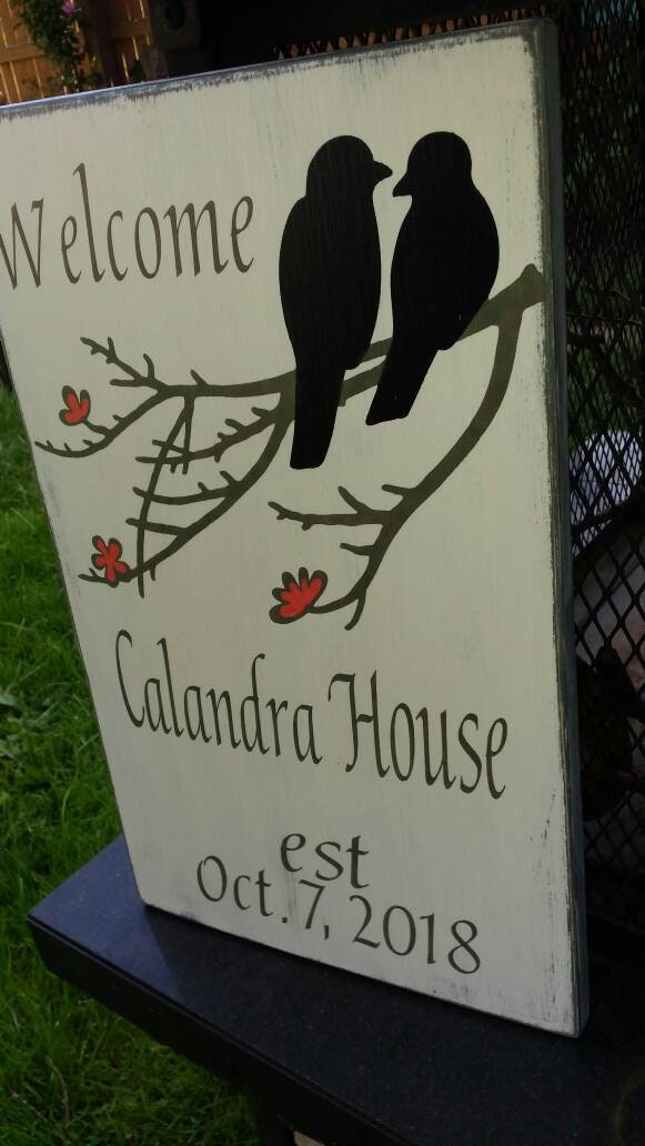 Personalized Welcome Sign Distressed Wood Large Wall Hanging | Etsy