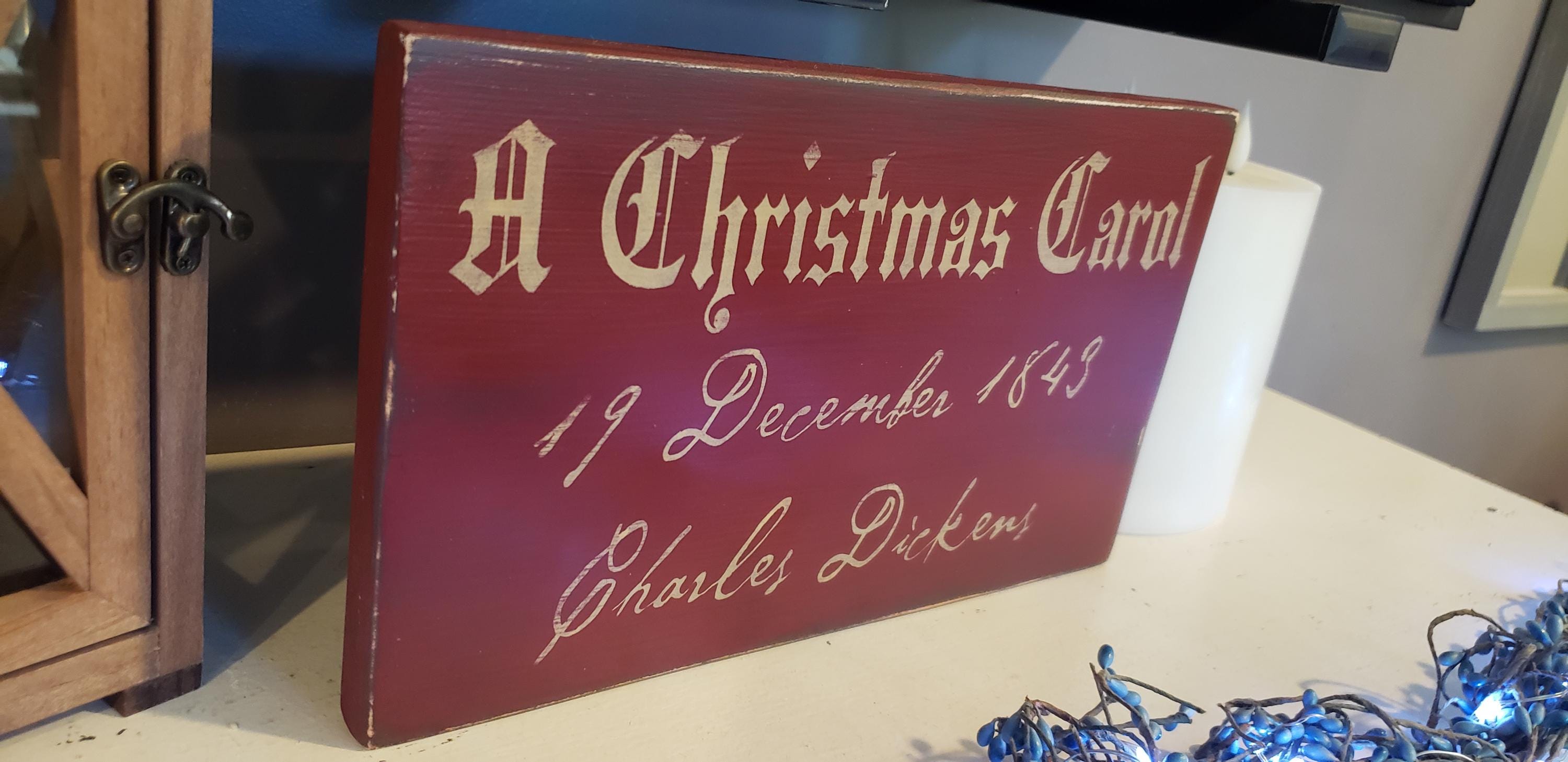 A Christmas Carol Sign Primitive Christmas Wall Hanging Holiday Decor ...