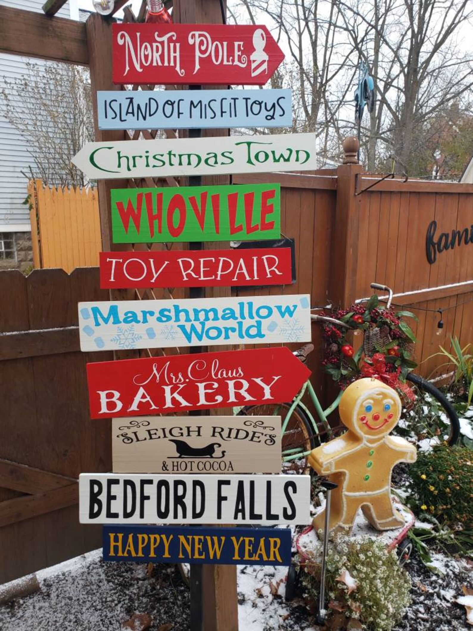 Christmas Directional Sign Individual Signs NO POST Lawn Ornament ...