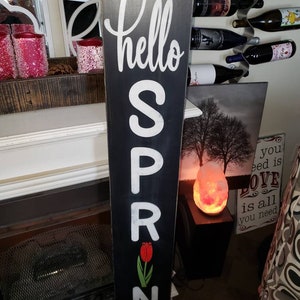 Spring Porch Sign Reversible Vertical Distressed Wood Sign Extra Large ...