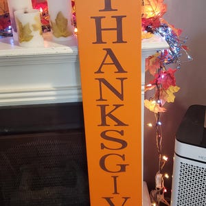 Thanksgiving Porch Sign Reversible Vertical Entryway Sign Distressed ...