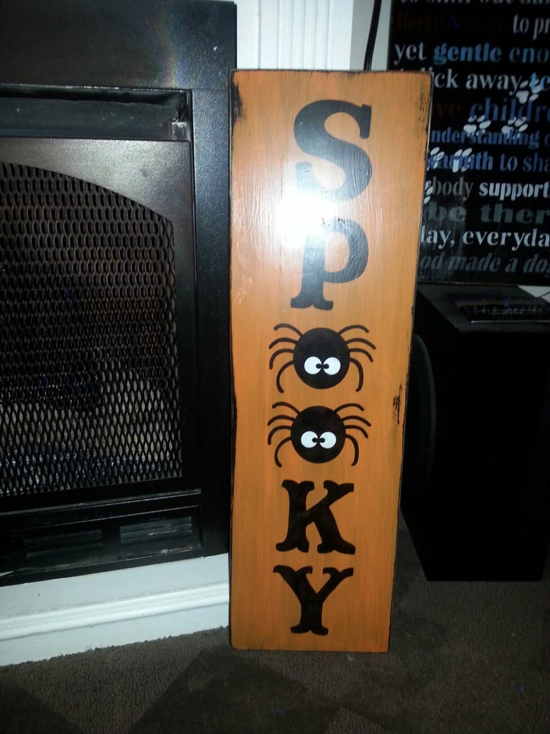 Spooky Vertical Porch Sign Halloween Wood Sign Distressed Wood - Etsy