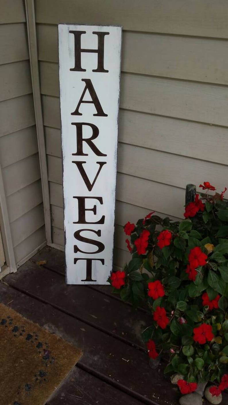 Be Thankful Large Porch Sign Fall Decor Vertical Distressed Wood Sign ...