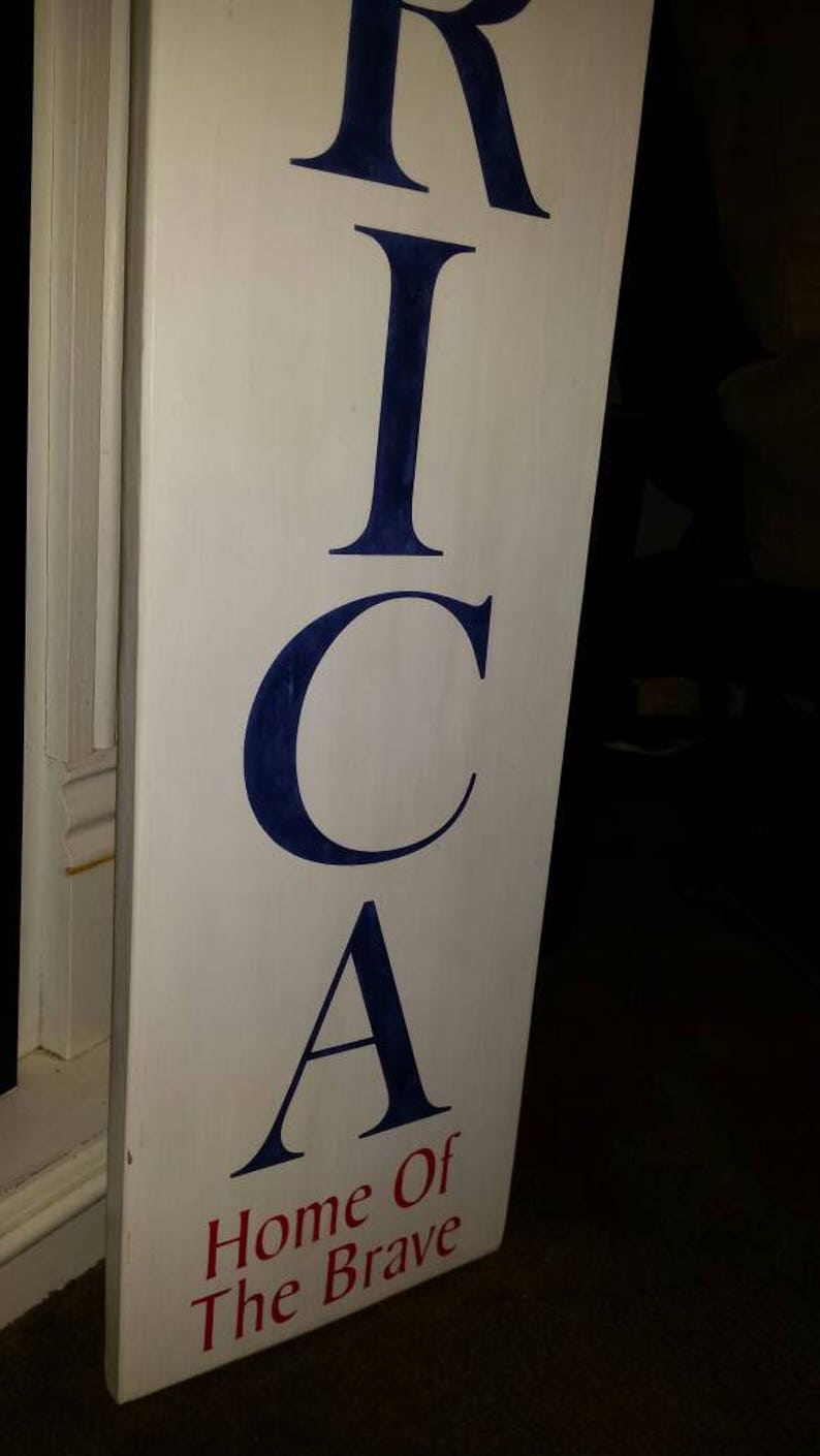 America Porch Sign Rustic Wood Sign Extra Large Oversized Pariotic ...