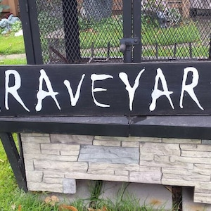 Graveyard Wood Porch Sign 48x8 Horizontal Extra Large Entryway Sign ...