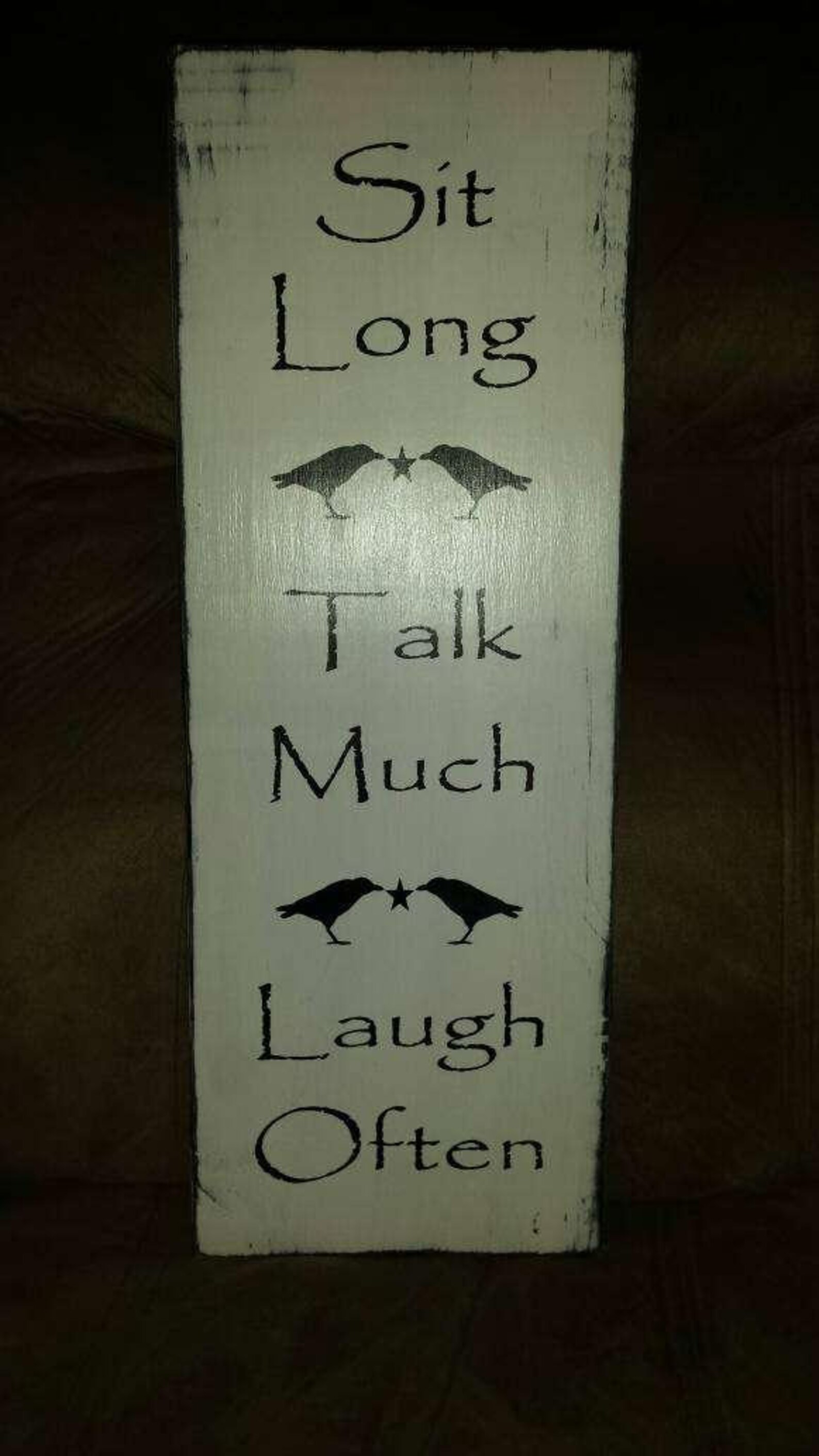 Sit Long Talk Much Laugh Often Vertical Porch Sign Reversible - Etsy