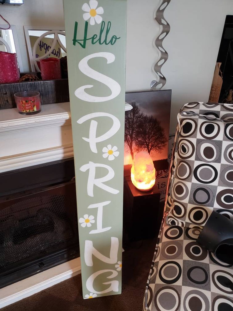 Spring Porch Sign Reversible Vertical Distressed Wood Sign - Etsy