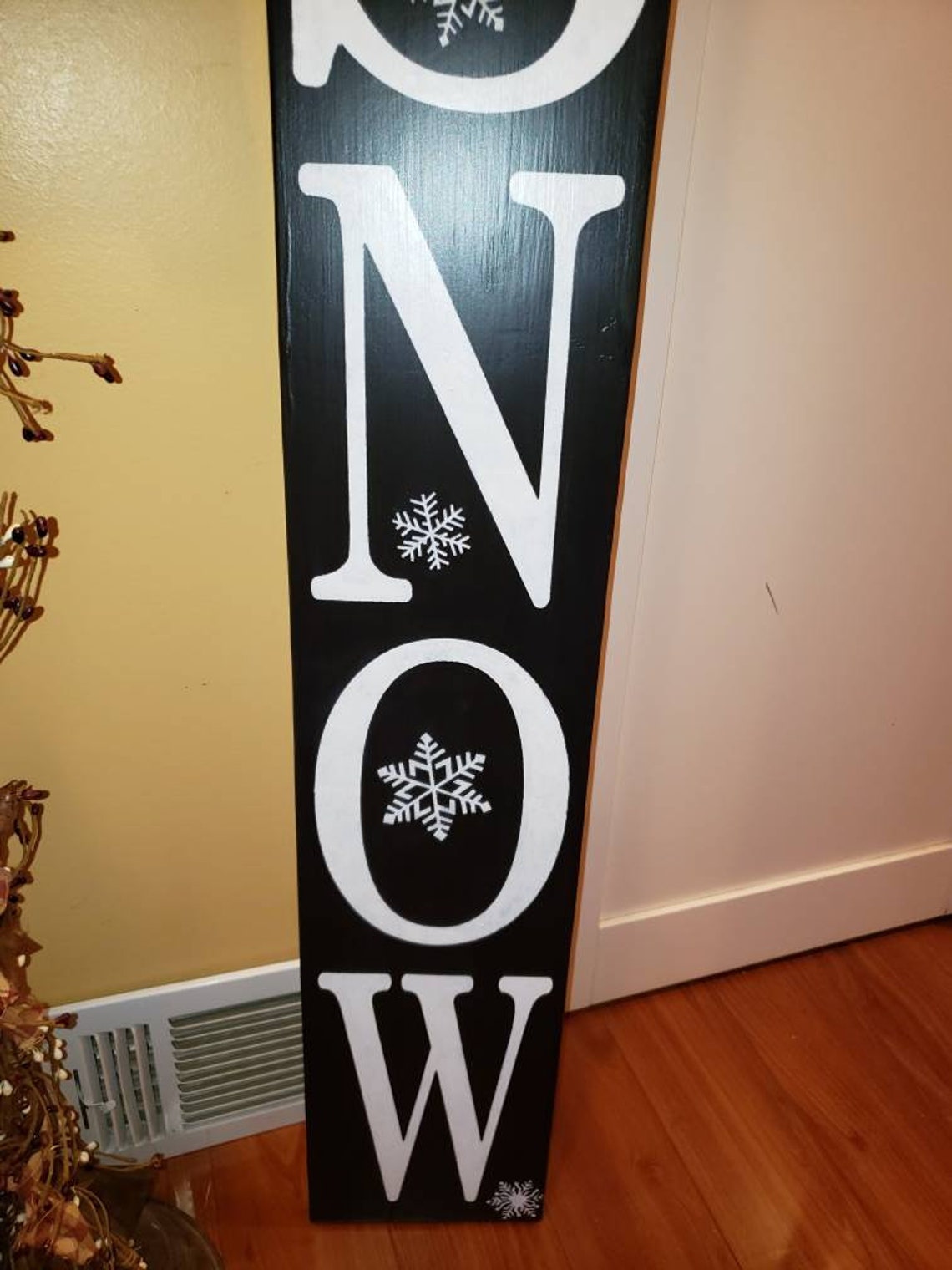 Vertical Let It Snow Wood Porch Sign 48x7 Entryway Sign Rustic | Etsy