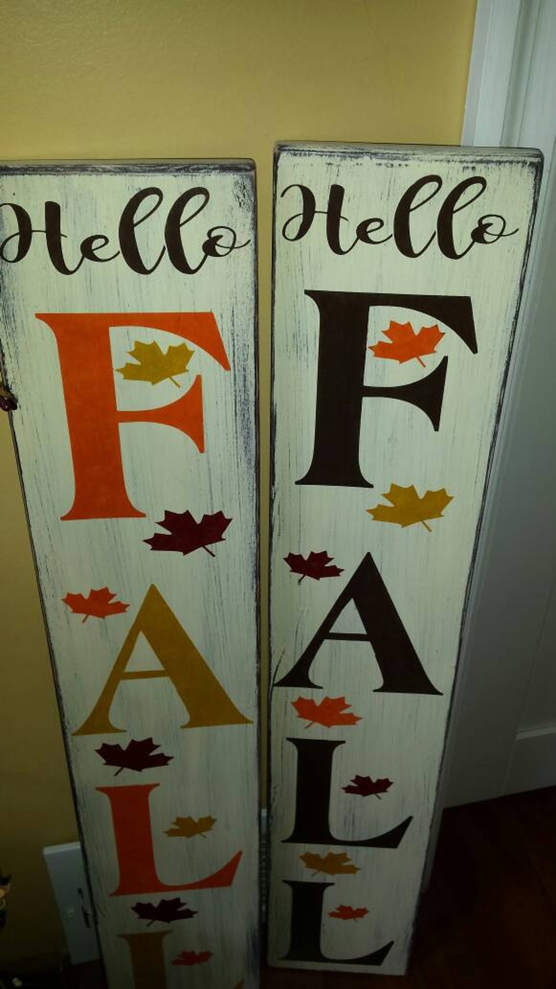 Fall Distressed Wood Sign Rustic Fall Entryway Large Porch | Etsy