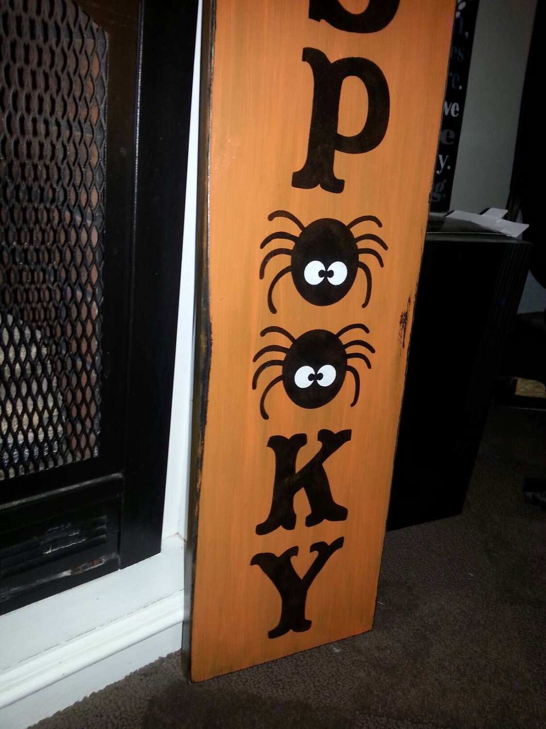Spooky Vertical Porch Sign Halloween Wood Sign Distressed Wood Large ...