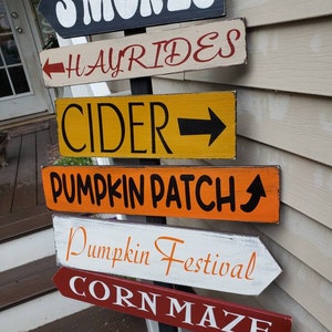 Fall Directional Sign Porch Sign Arrow Sign Distressed Cedar Wood Lawn ...