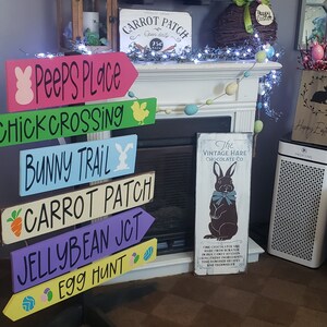 Easter Sign Easter Directional Sign Easter Porch Sign Wood Arrow Easter ...