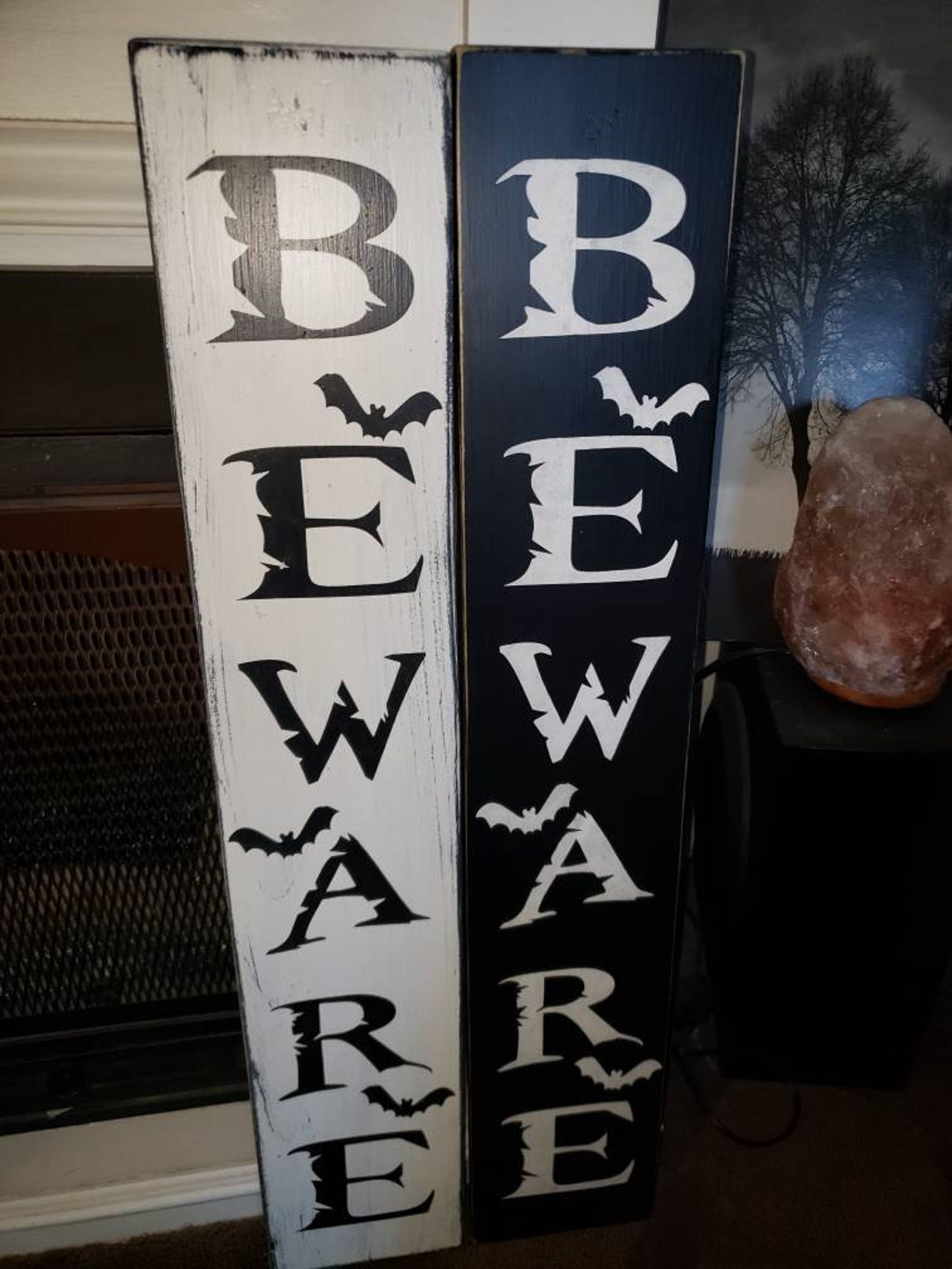 Beware Sign Halloween Sign Distressed Wood Rustic Fall - Etsy