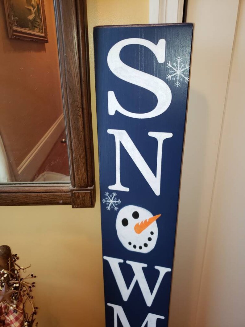 Snowman Porch Sign Reversible Entryway Wood Sign Large Front - Etsy