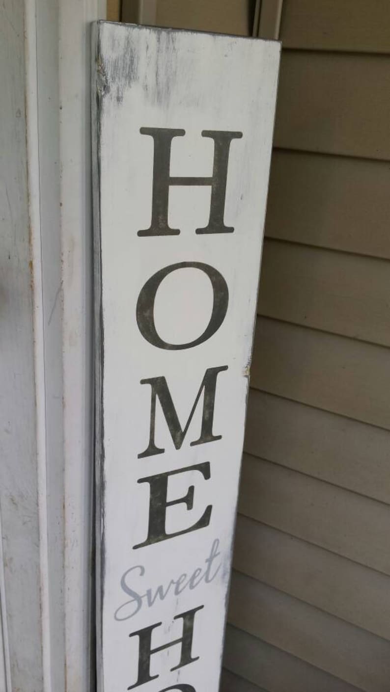 Home Sweet Home Extra Large Porch Sign Vertical Wood Sign Entryway Sign ...