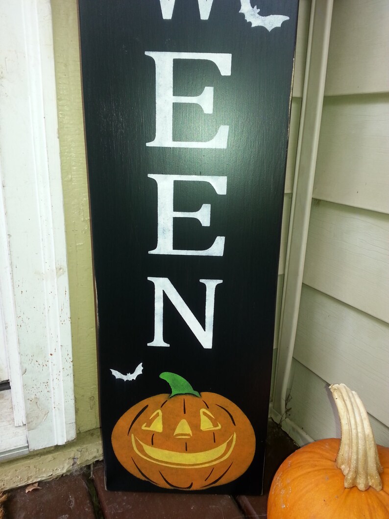 Happy Halloween Sign Candy Corn Sign Reversible Wood Porch | Etsy