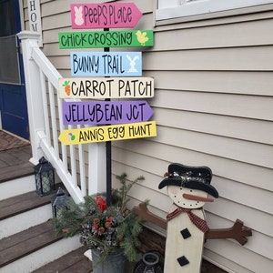 Easter Sign Easter Directional Sign Easter Porch Sign Wood Arrow Easter ...