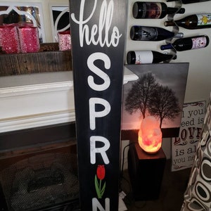 Spring Porch Sign Reversible Vertical Distressed Wood Sign Extra Large ...