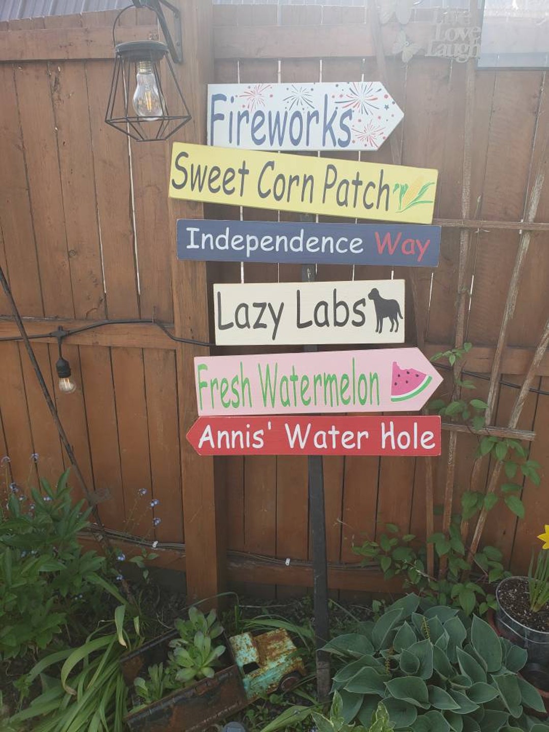 Summer Directional Sign Summer Porch Sign Cedar Wood Lawn Ornament ...