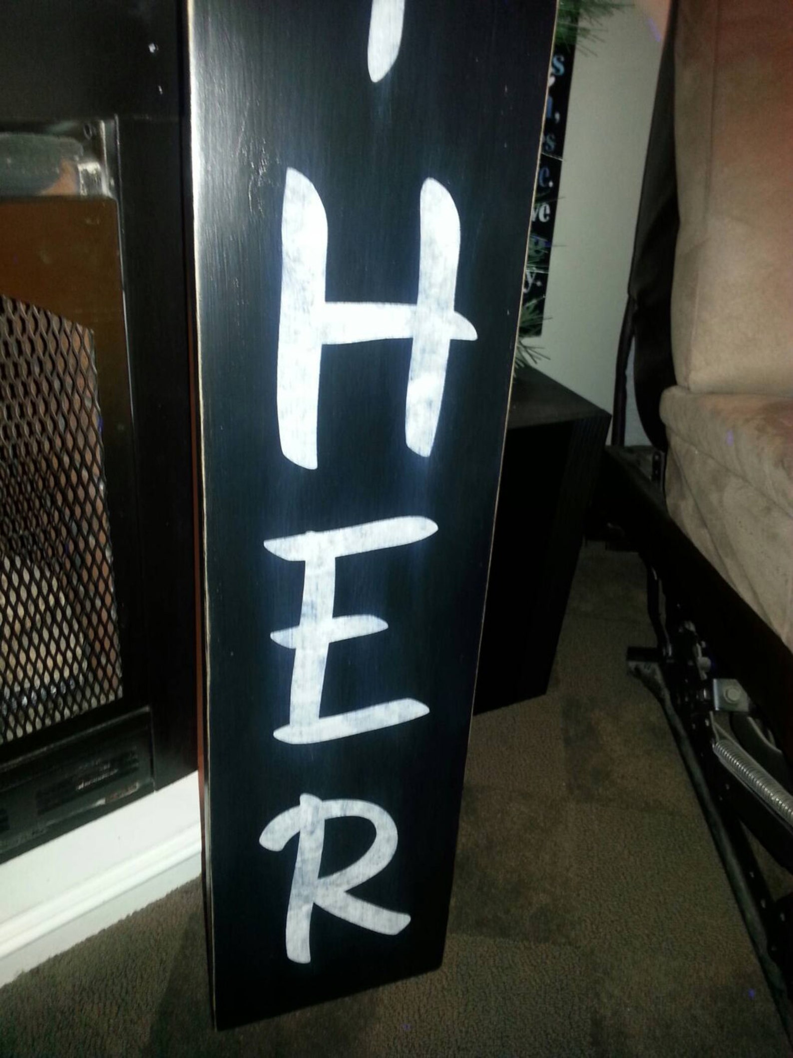 Gather Sign Porch Vertical Reversible Wood Sign Distressed Wood Rustic ...