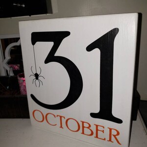 October 31 Sign Halloween Sign Rustic Distressed Wood Wall Hanging ...