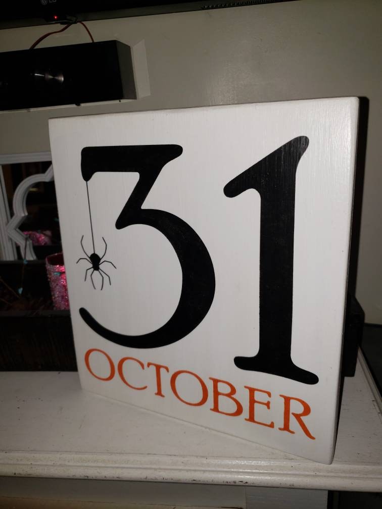 My Favorite Color is October Sign Halloween Sign Rustic Distressed Wood ...