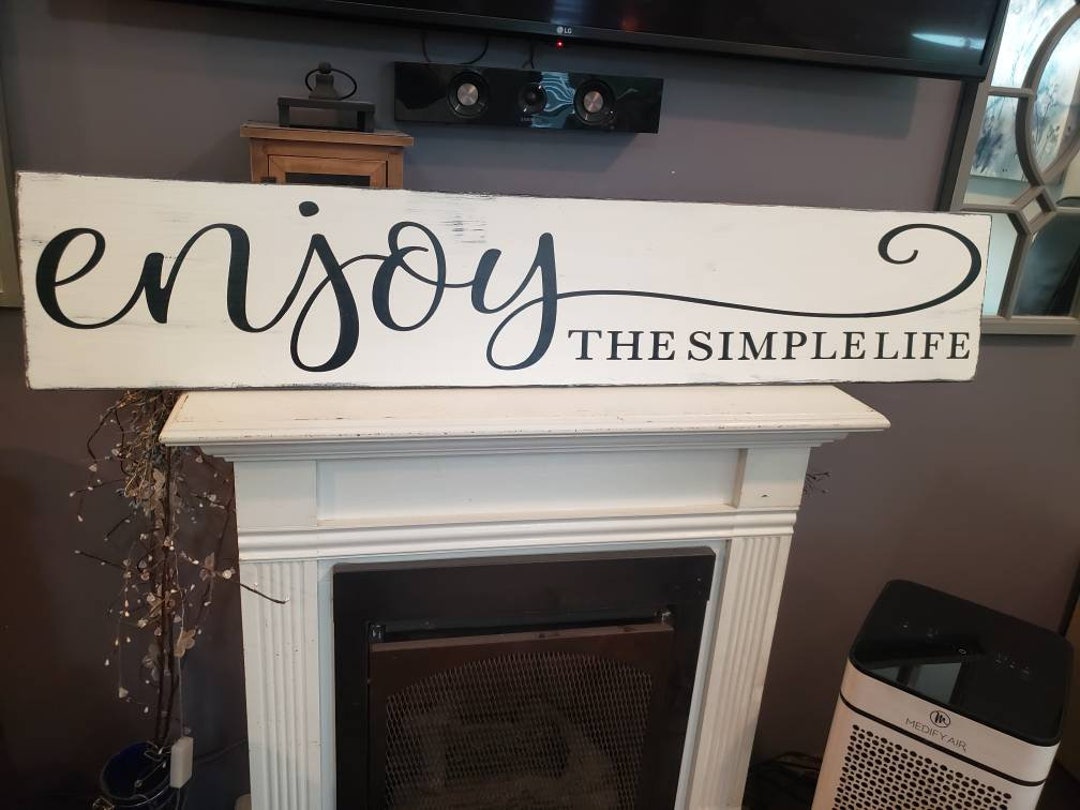 Enjoy the Simple Life Sign Horizontal Wall Hanging Porch Sign Rustic ...