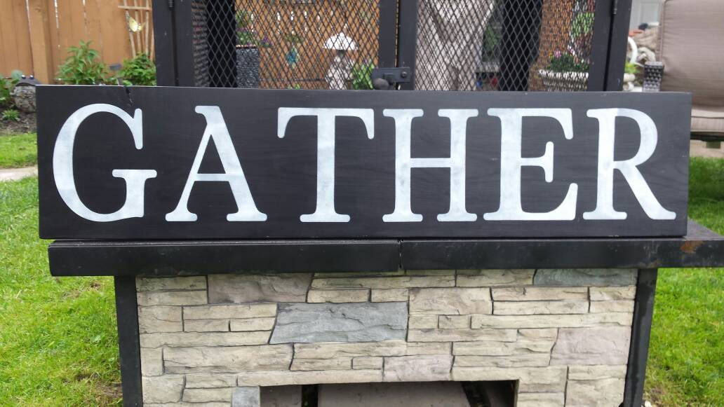 Gather Distressed Wood Sign Porch Sign Rustic Extra Large Farmhouse ...