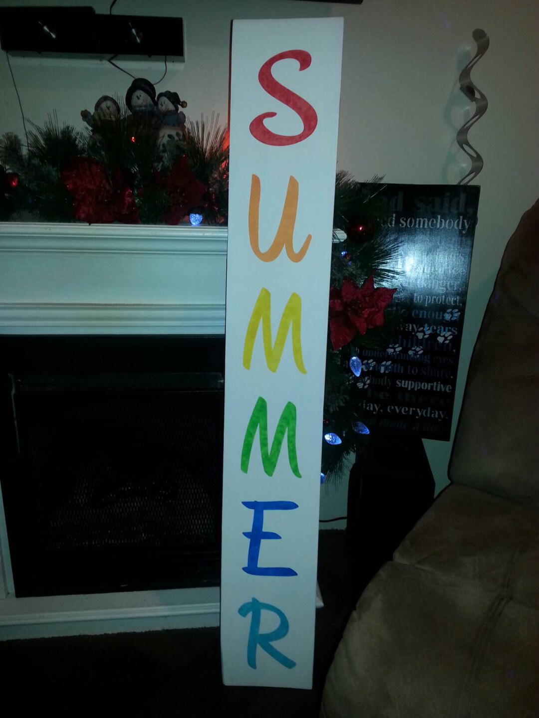 Summer Vertical Porch Sign Reversible Wood Sign Distressed Wood Extra ...