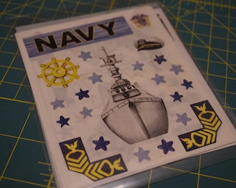 Navy stickers | Etsy