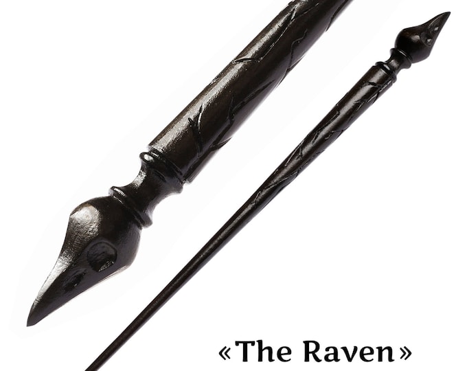 THE RAVEN Wizard Wand | Carpathian Beech Wood | 100% Handmade ...