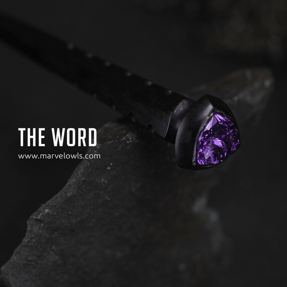THE WORD Wizard Wand Ebony Wood Swarovski Crystals - Etsy UK