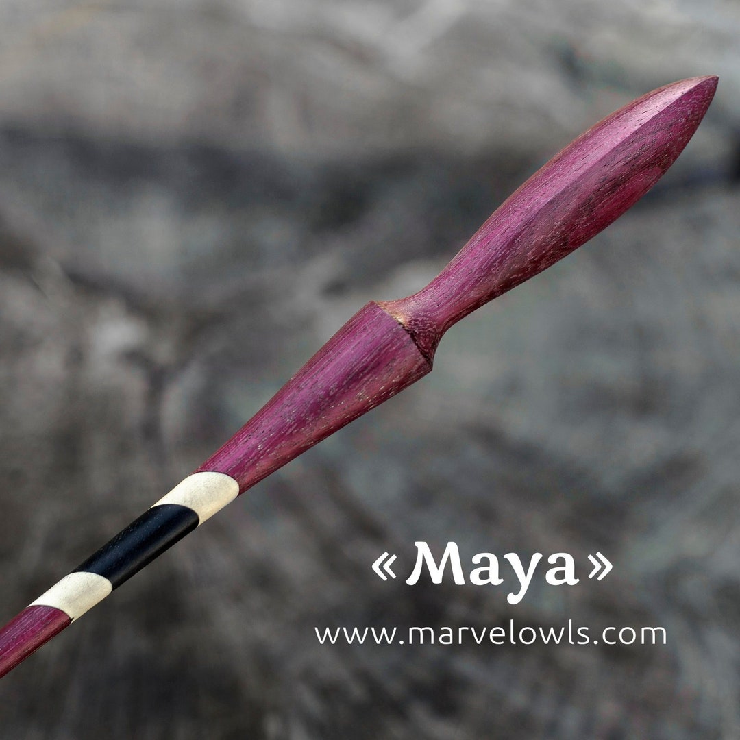 MAYA Wizard Wand Rosewood, Ebony and Holly Wood Marvelowls - Etsy