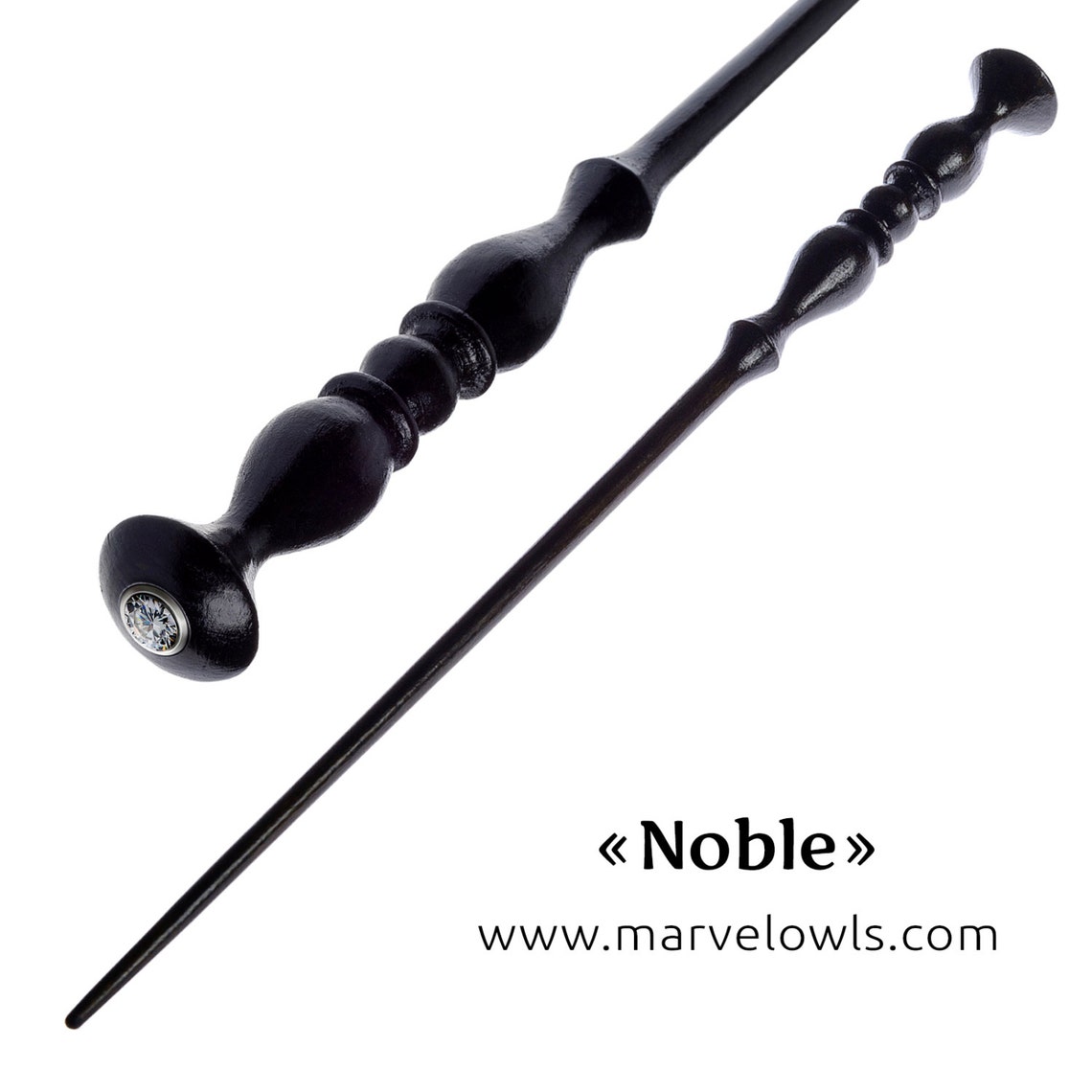 NOBLE Wizard Wand Carpathian Beech Wood Zirconium Silver - Etsy
