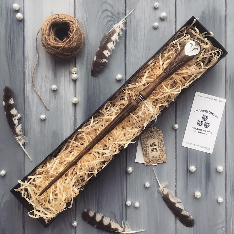 THE GOLDEN OWL Wizard Wand Carpathian Beech Wood 100% - Etsy