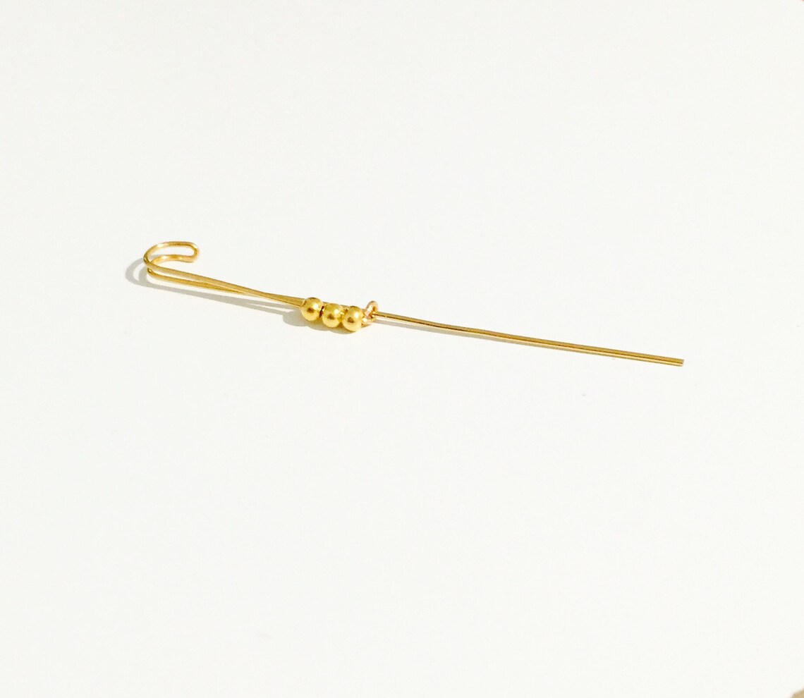 Ear Pin Hook Triple Balls Earring - Etsy