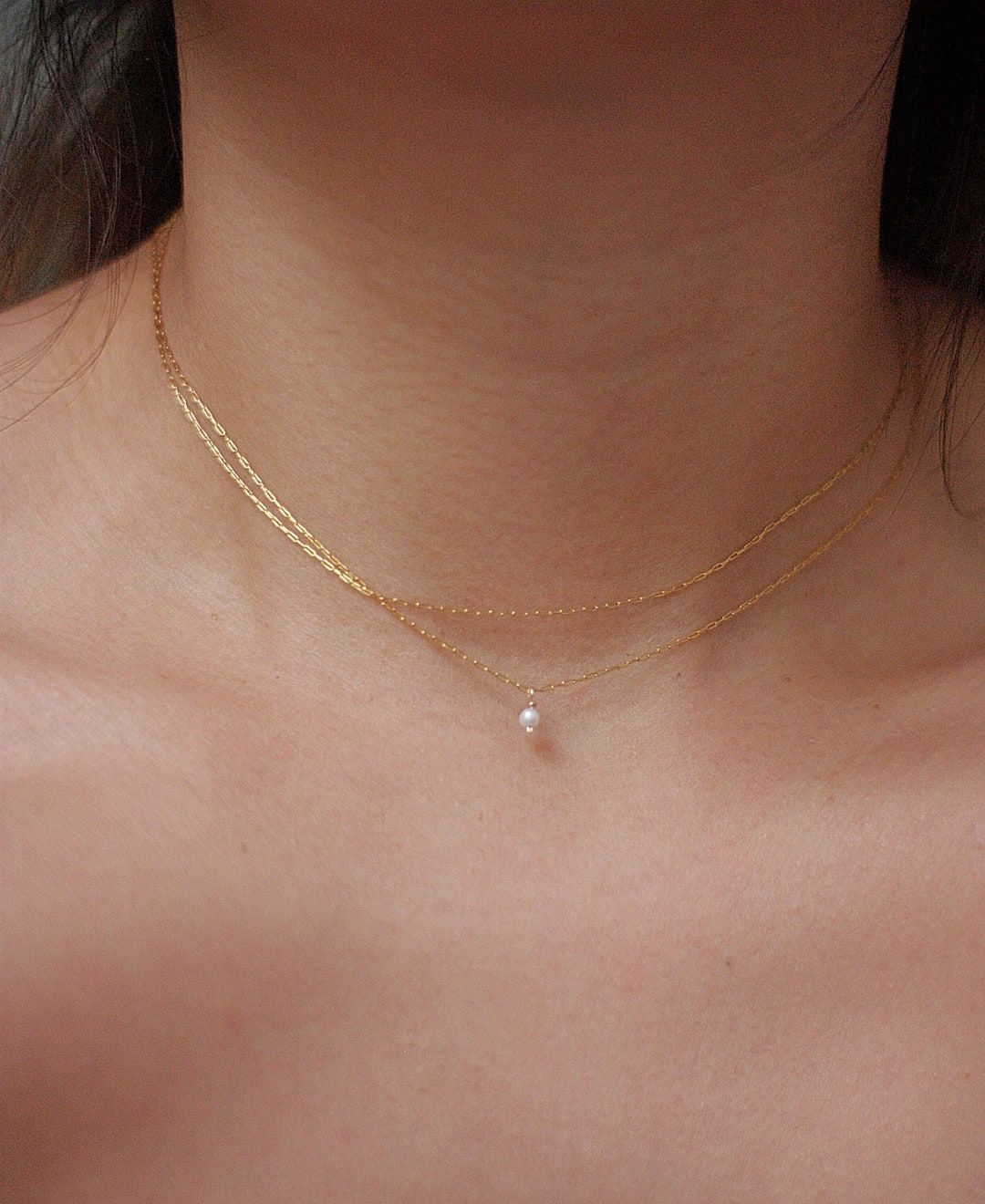 Ultra Fine Double Mini Pearl Necklace - Etsy