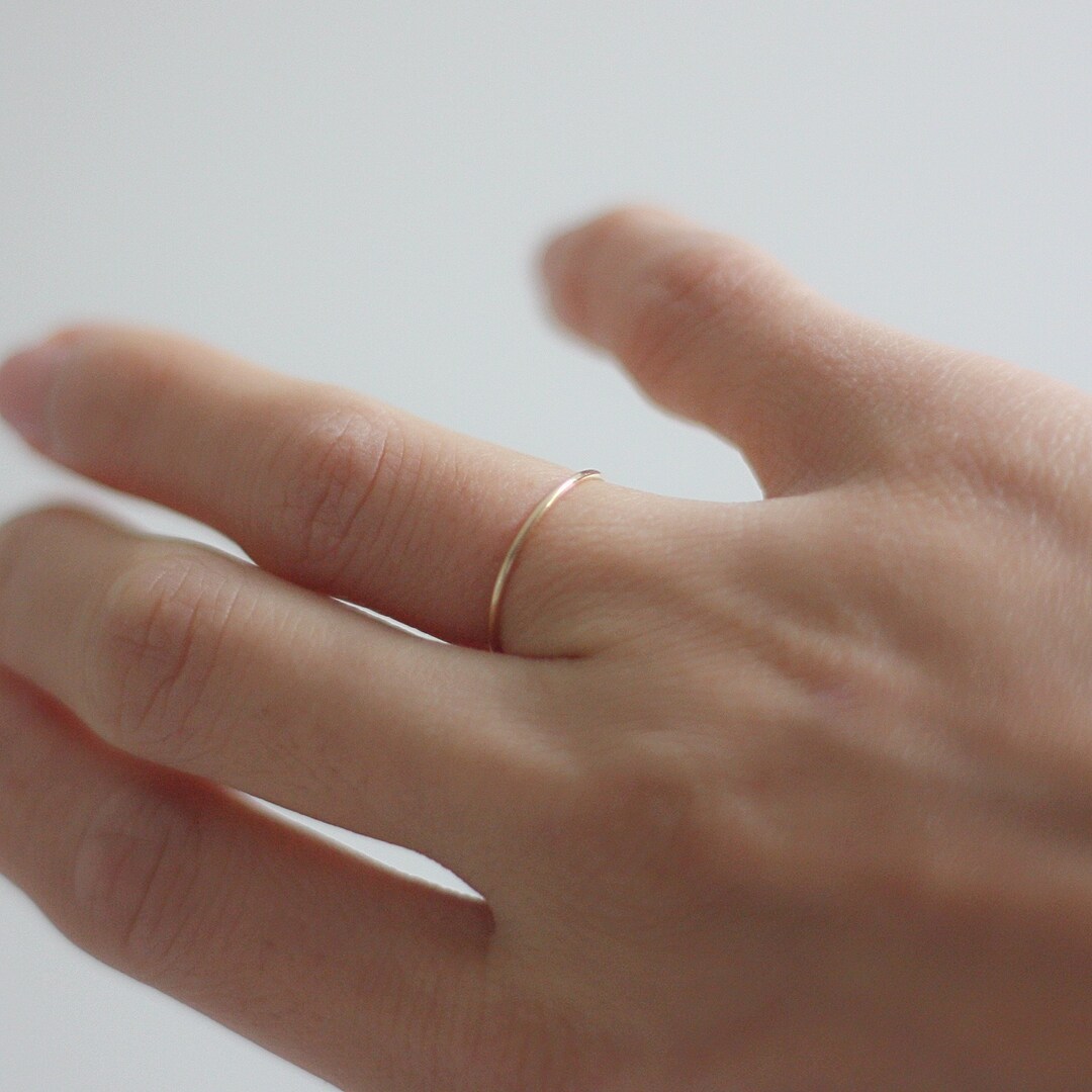 Ultra Thin Stacking Ring - Dainty Thin Ring - Super Skinny Ring - Etsy