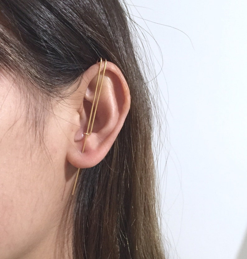 Double Stripe Ear Hook, Bar Ear Hook - Etsy