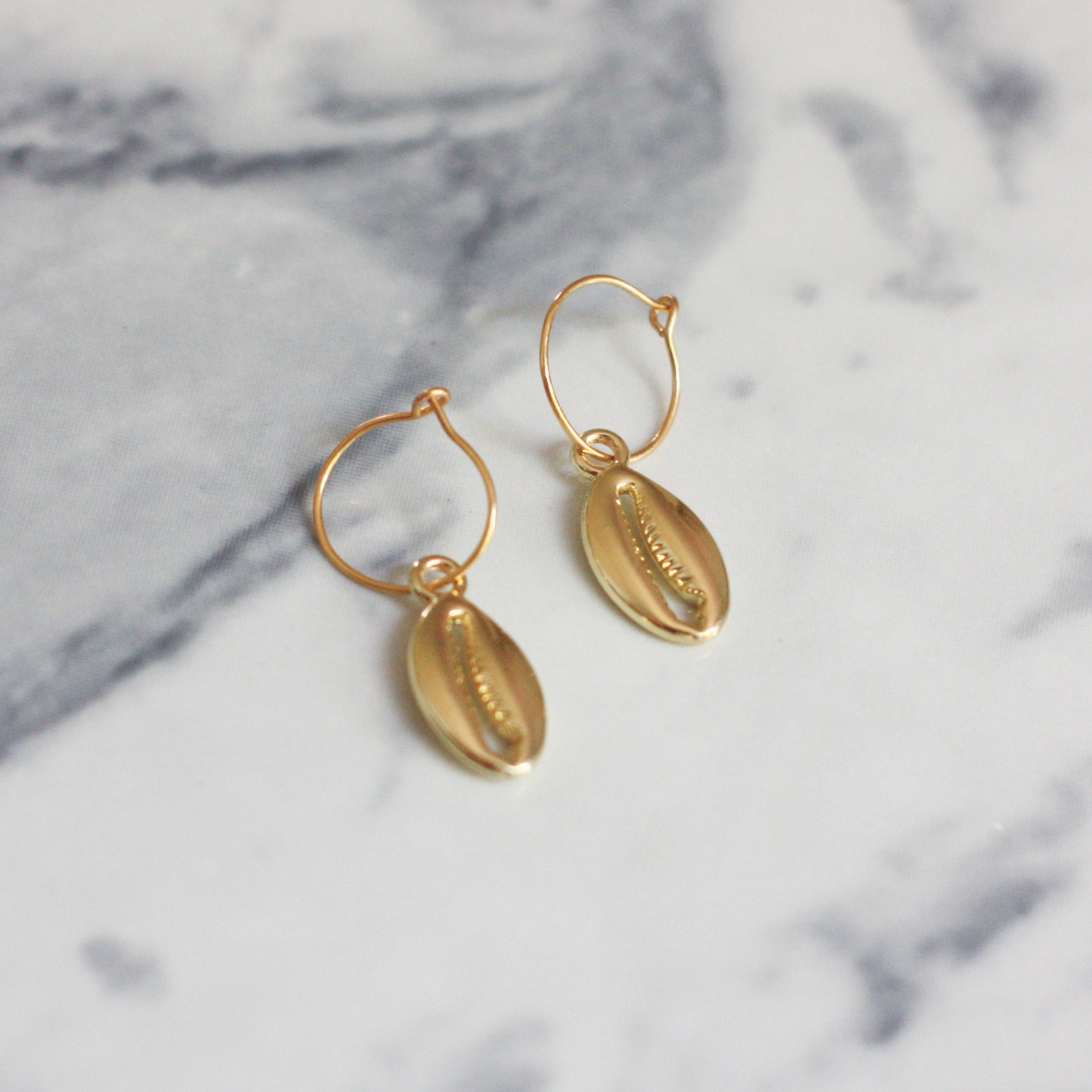 Small Shell Hoop Earrings Gold Hoops Shell Earrings - Etsy