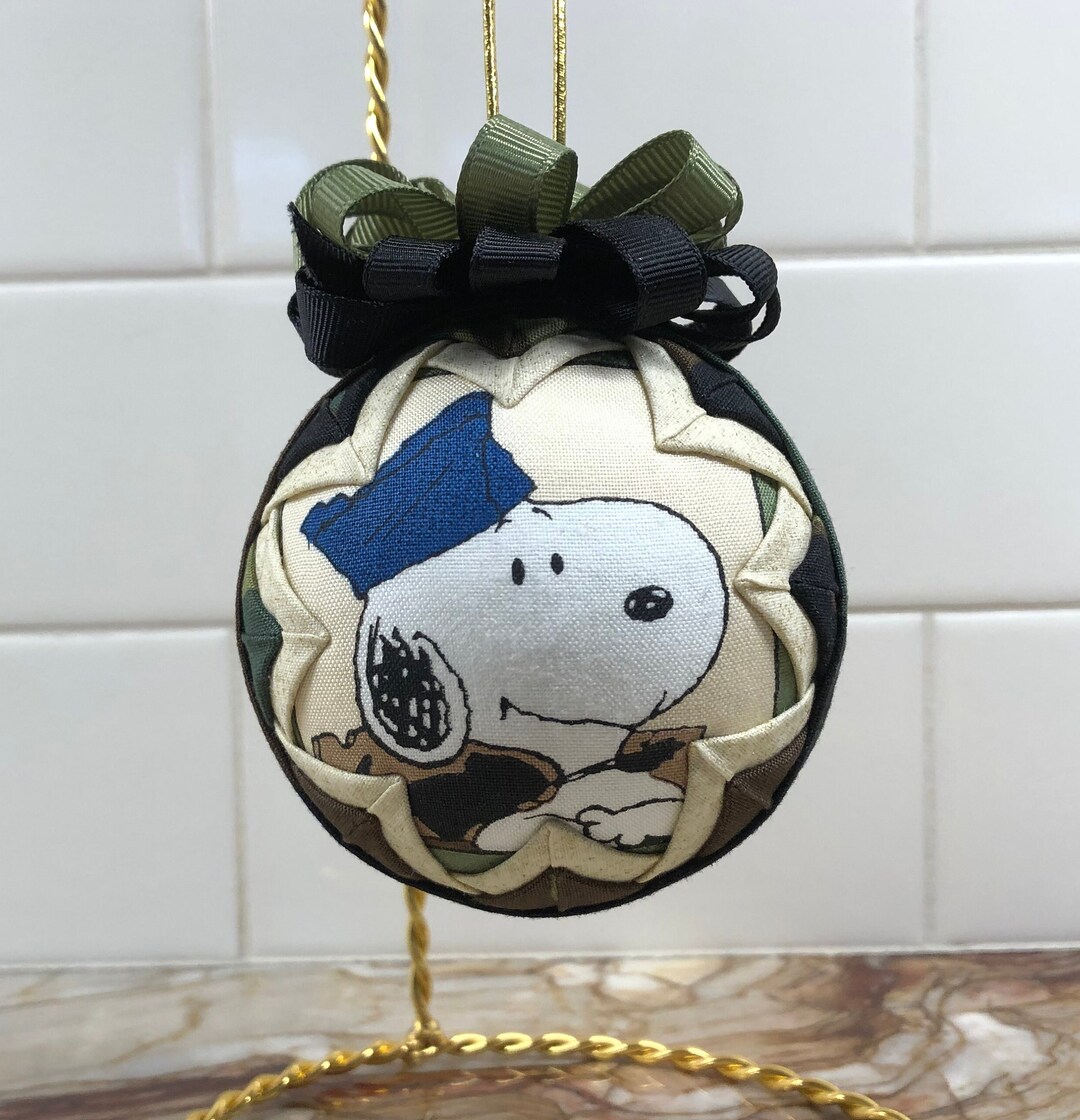 Military Snoopy Ornament, Military Keepsake, Quilted Military Ornament ...